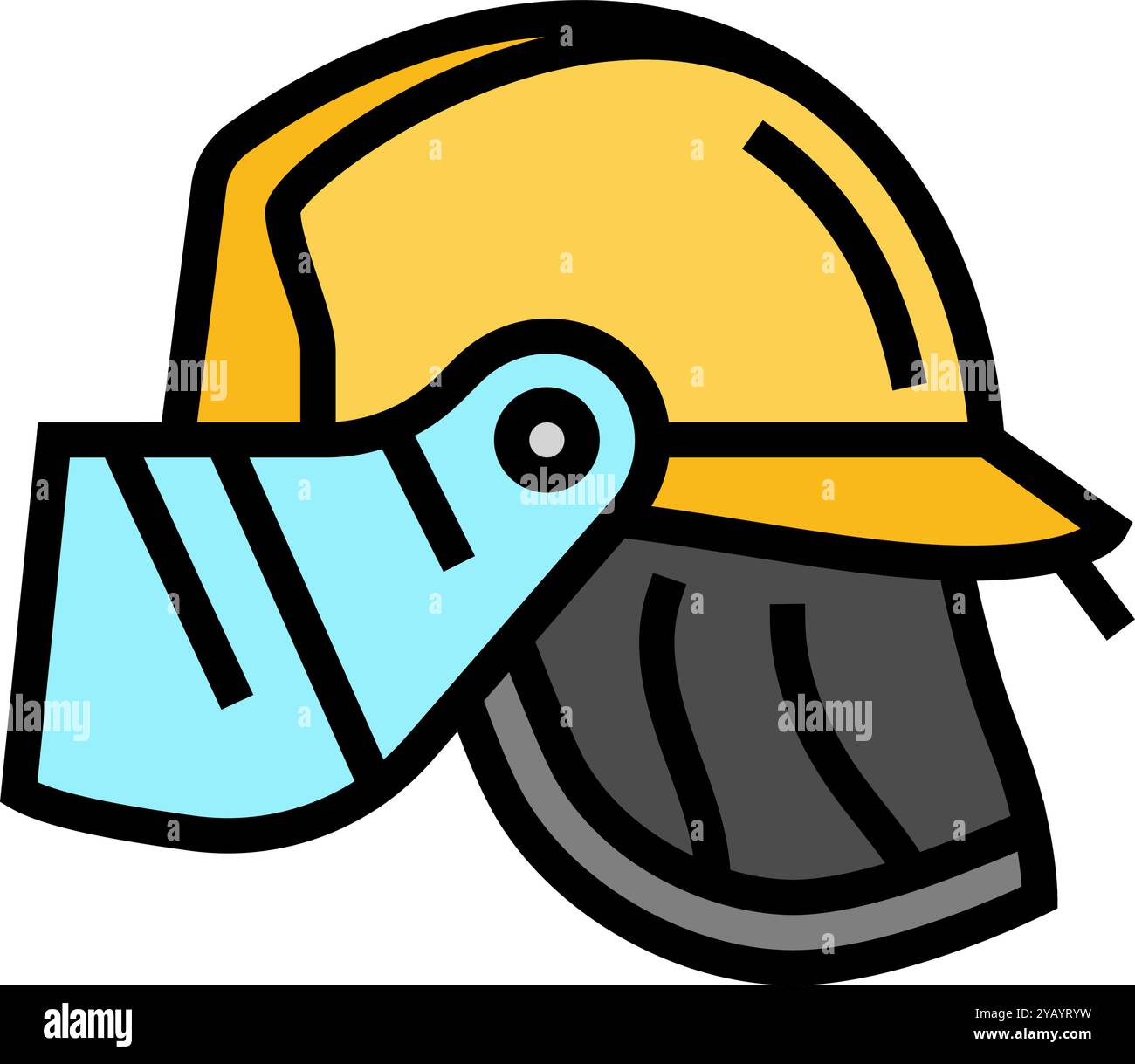 firefighter helmet wildfire disaster color icon vector illustration ...