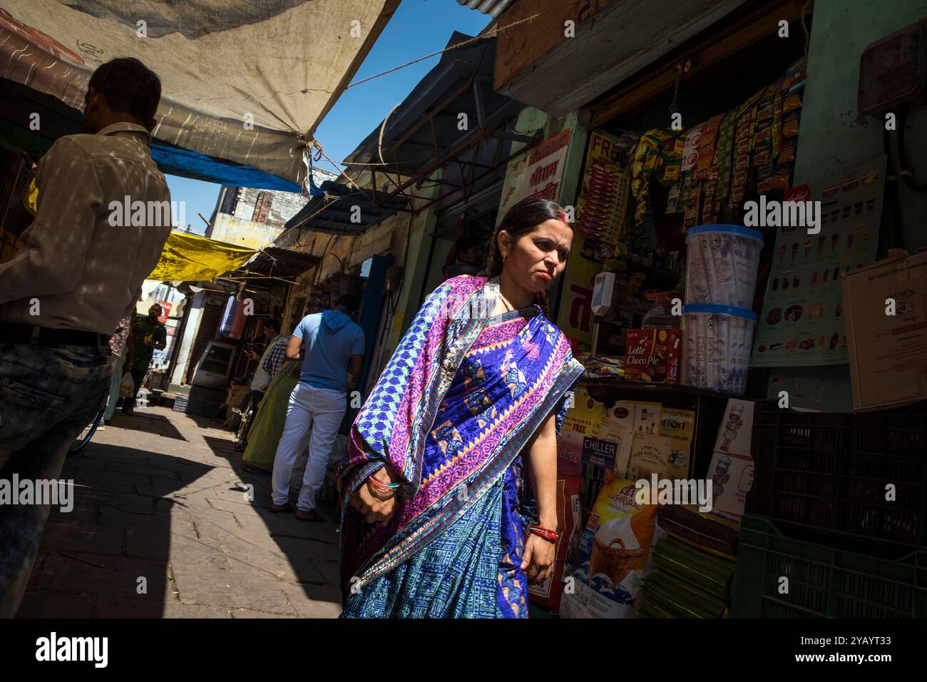 India, Varanasi, local market Stock Photo - Alamy