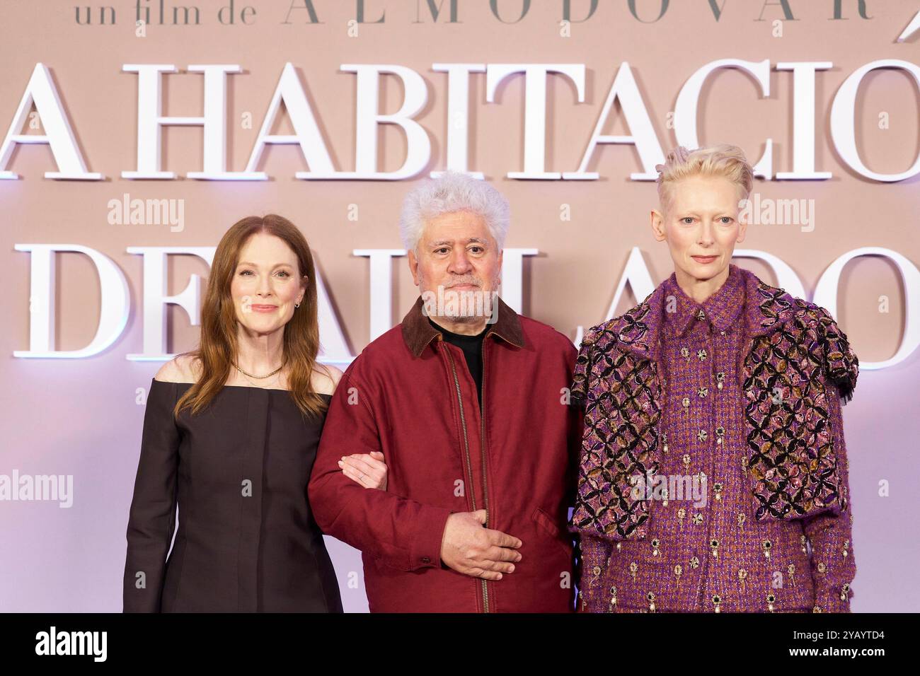 Madrid. Spain. 20241016, Tilda Swinton, Julianne Moore, Pedro Almodovar attends 'La habitación ...