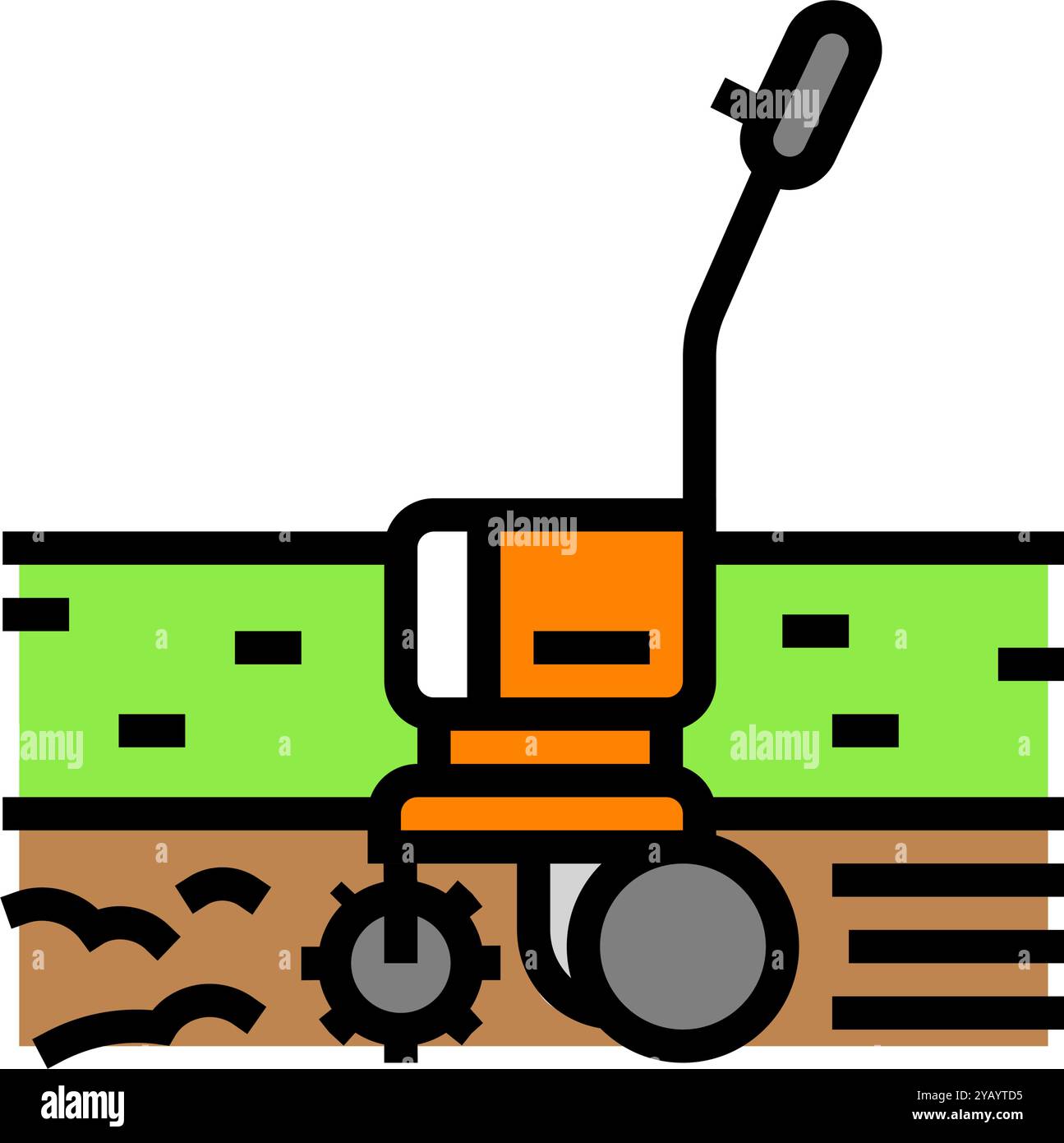 soil tilling garden maintenance color icon vector illustration Stock ...
