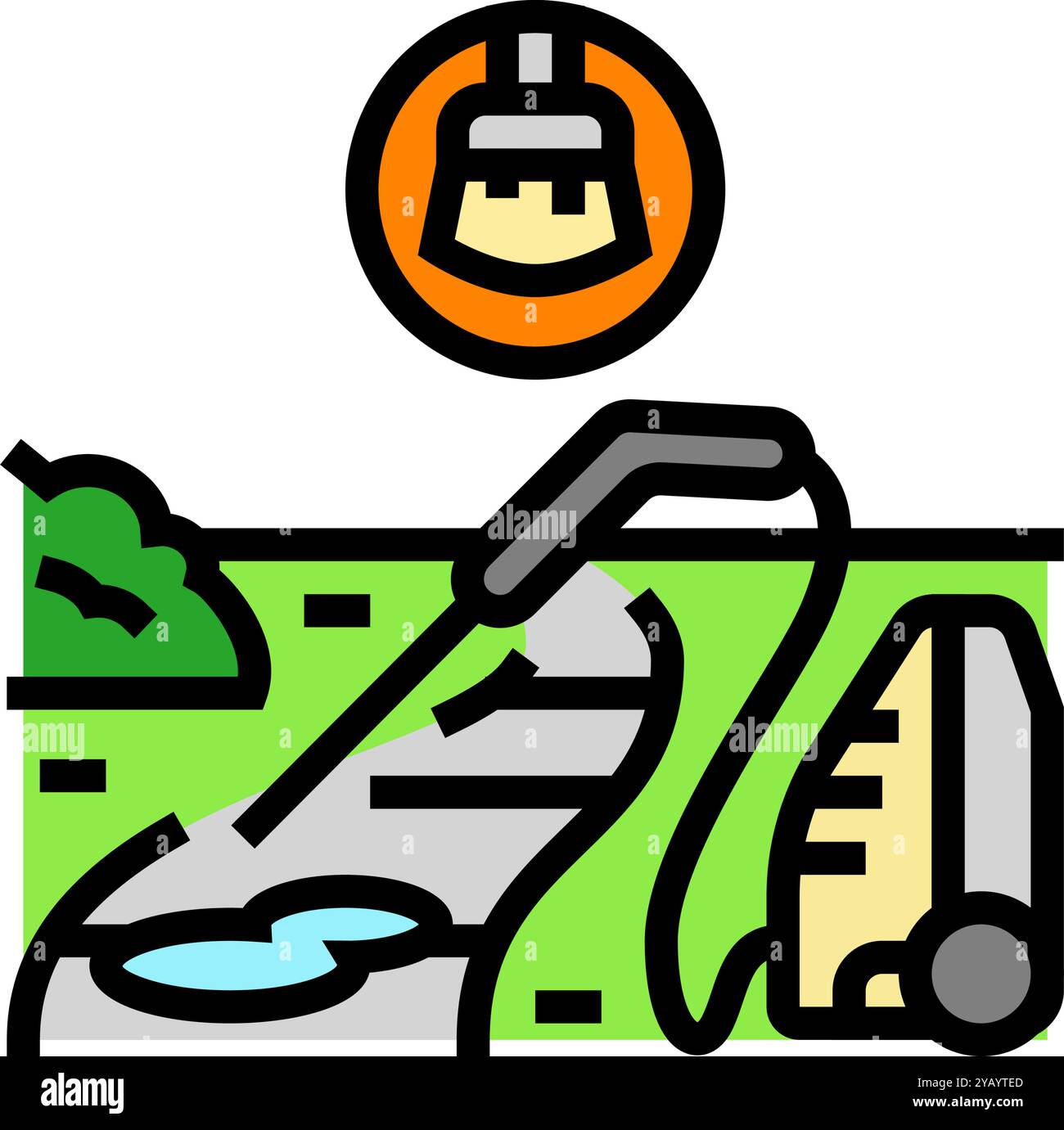 pathway cleaning garden maintenance color icon vector illustration ...