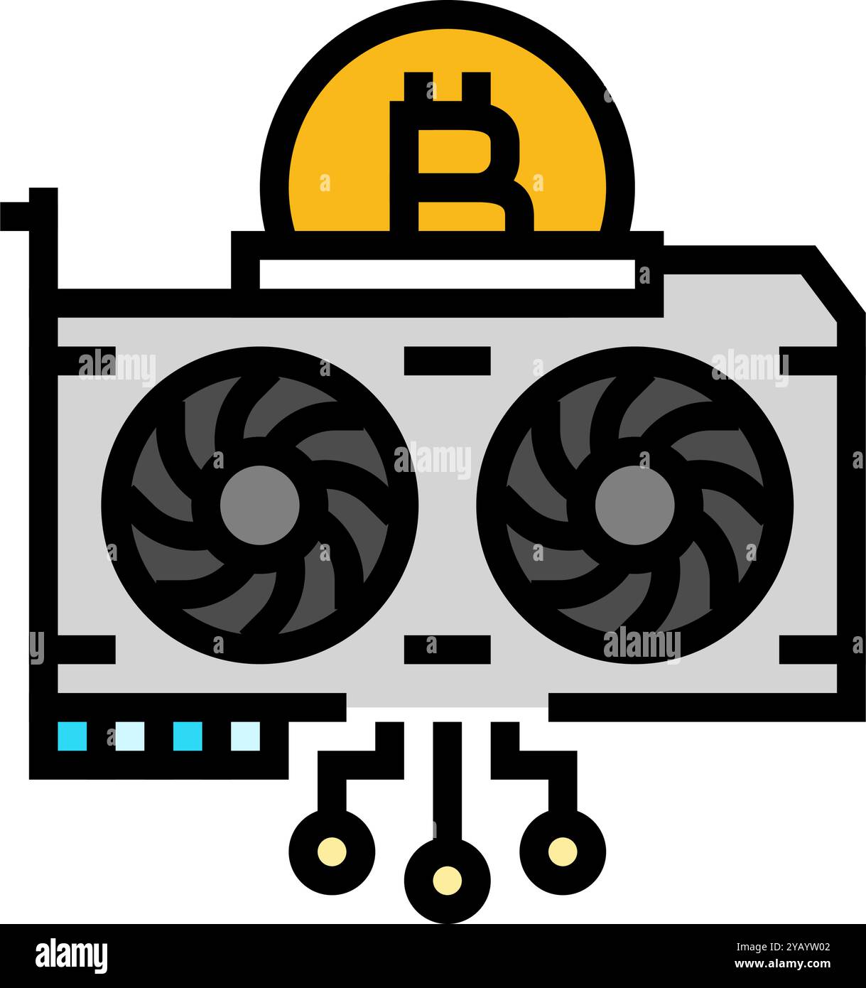 gpu cryptocurrency mining color icon vector illustration Stock Vector ...