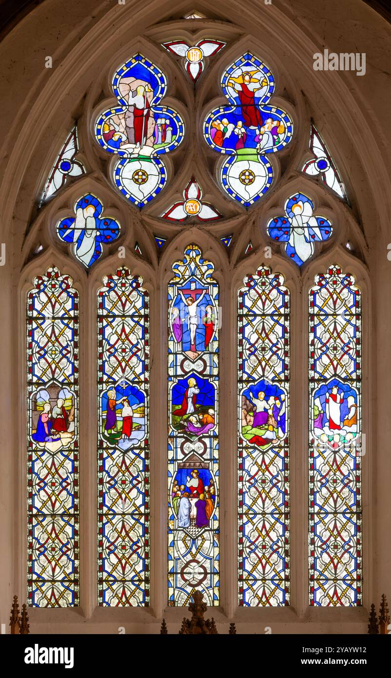 Stained glass east window by James Powell 1851, Wroughton church ...