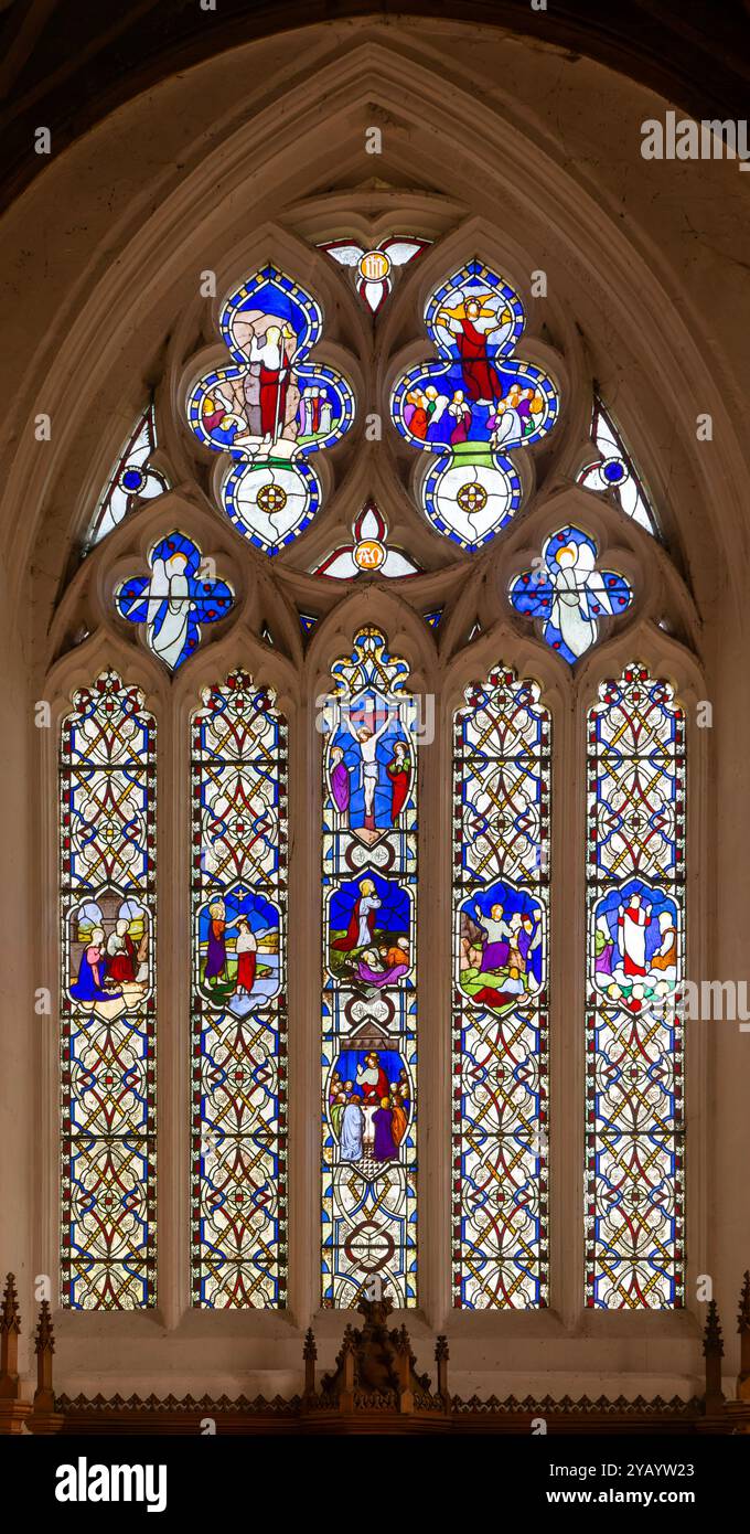 Stained glass east window by James Powell 1851, Wroughton church ...