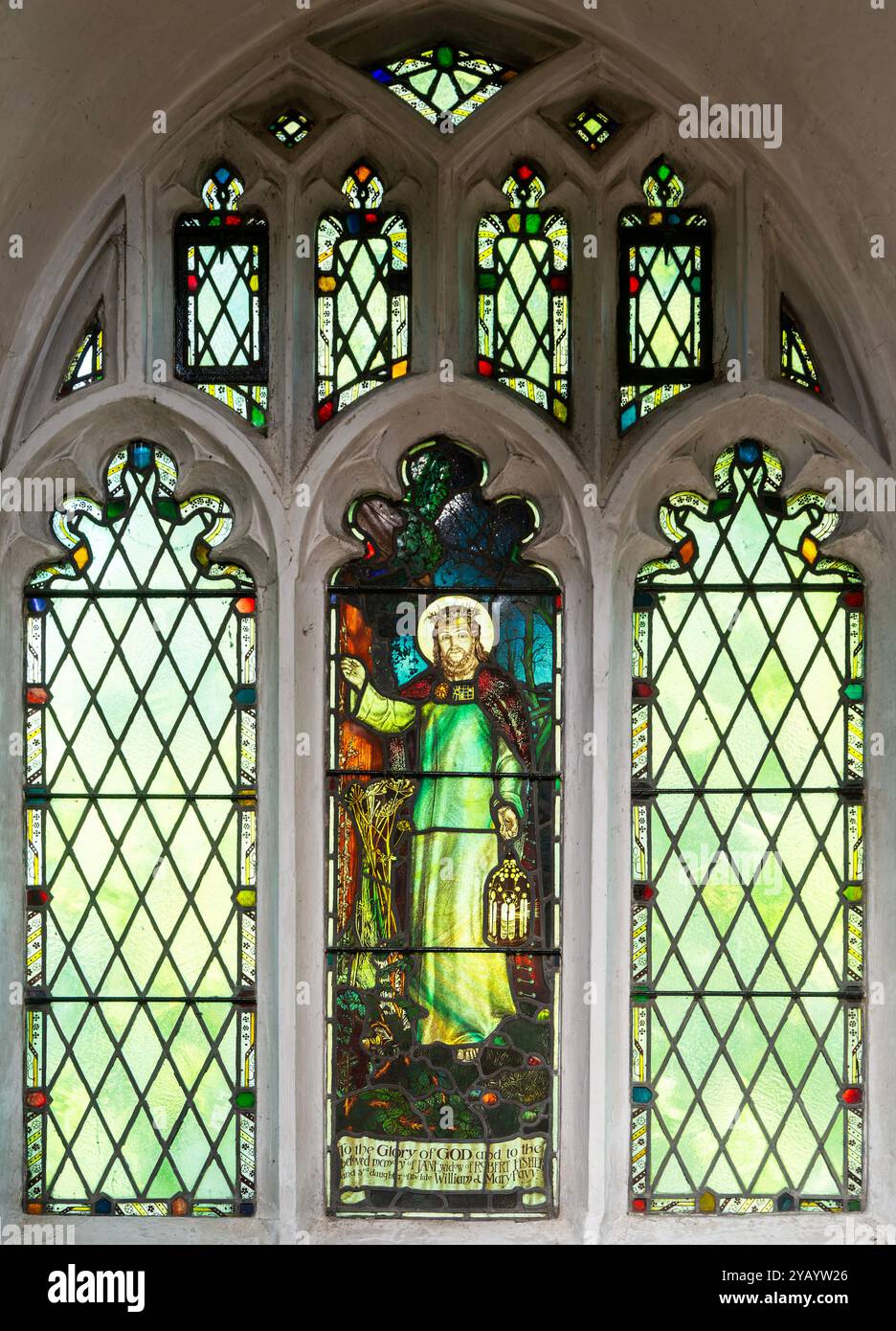 Stained glass window depiction of Light of the World by TW Camm 1910 ...