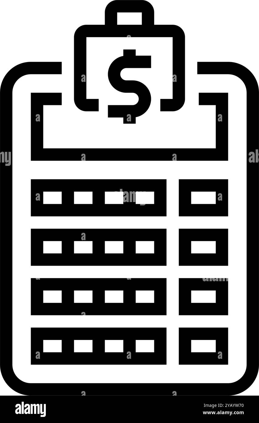 calculator budget planning line icon vector illustration Stock Vector ...