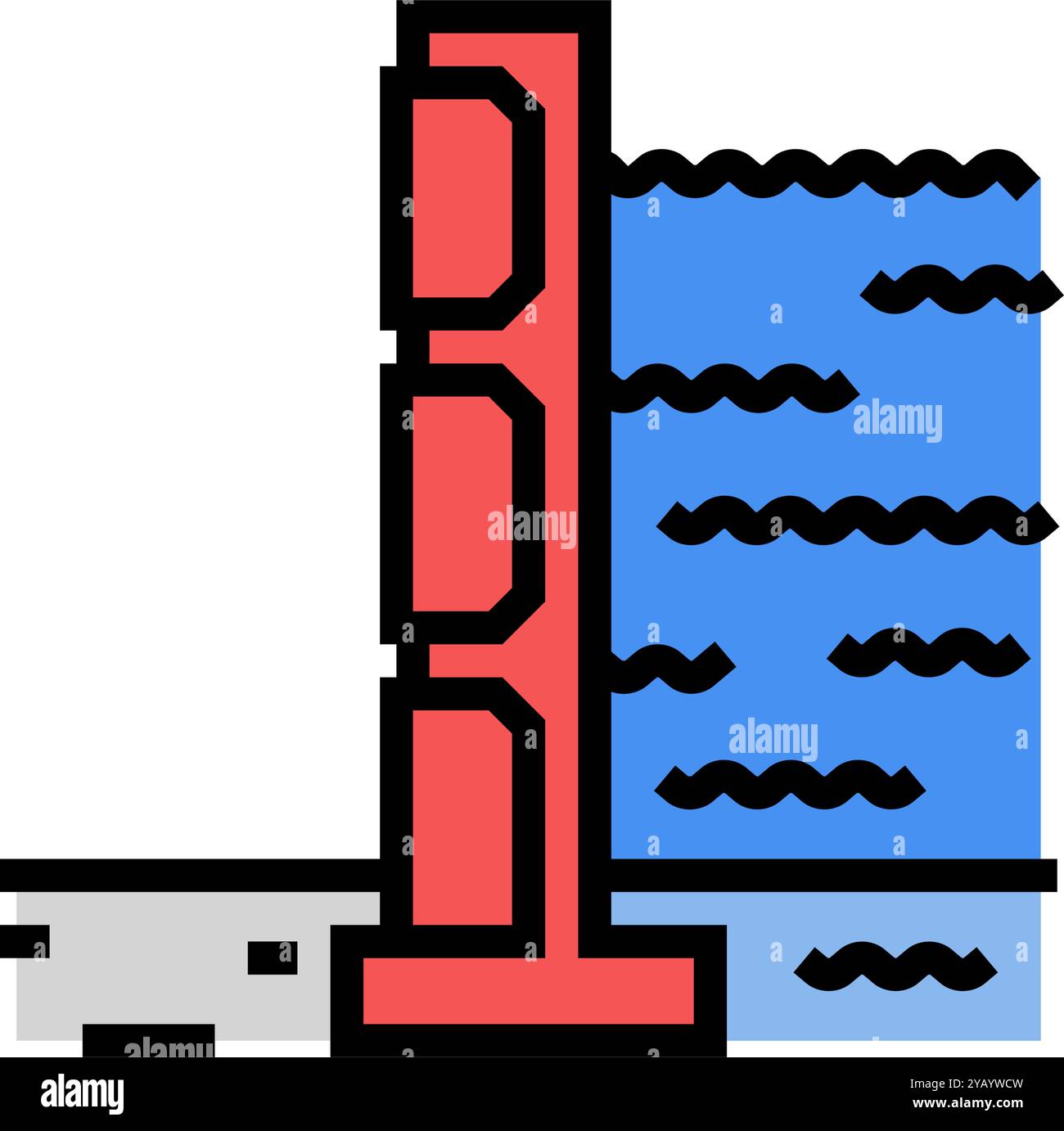 flood barrier disaster color icon vector illustration Stock Vector ...