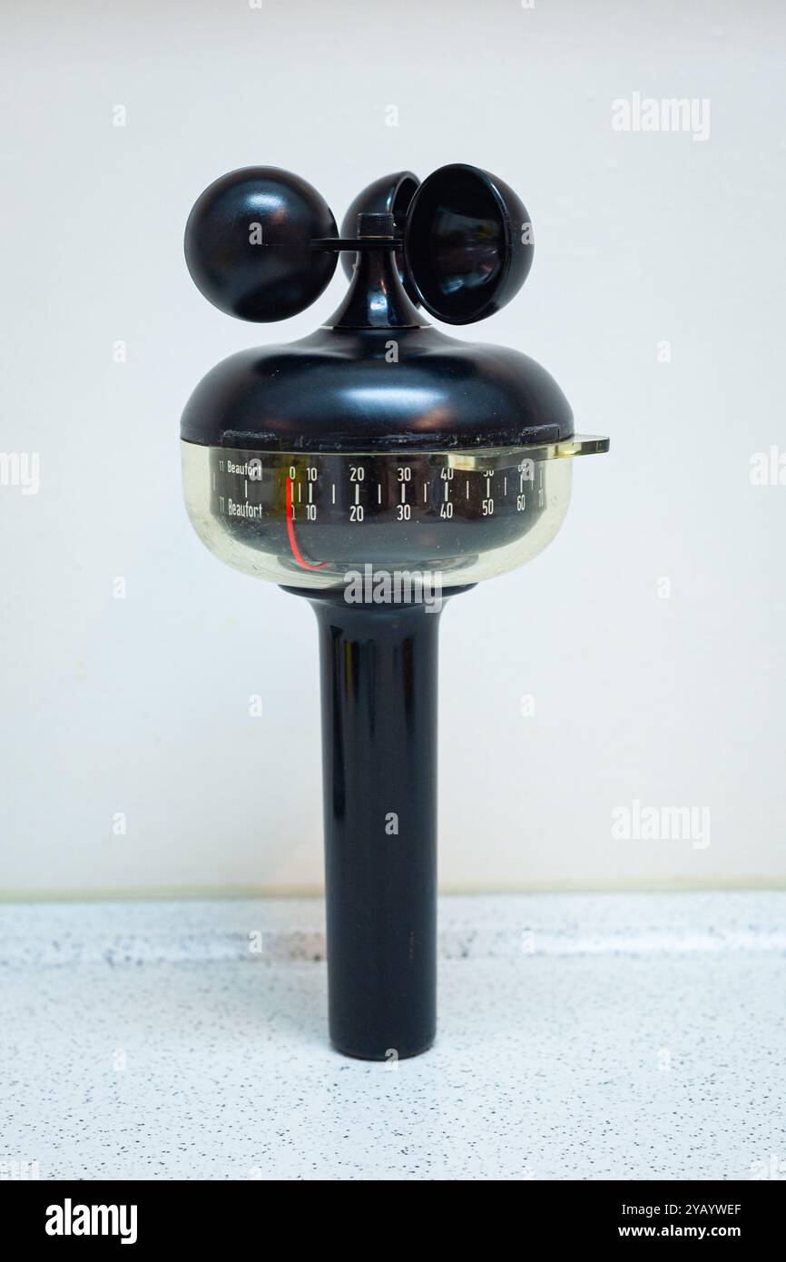 Hand wind meter or anemometer with scale in Beaufort, knots and meter ...