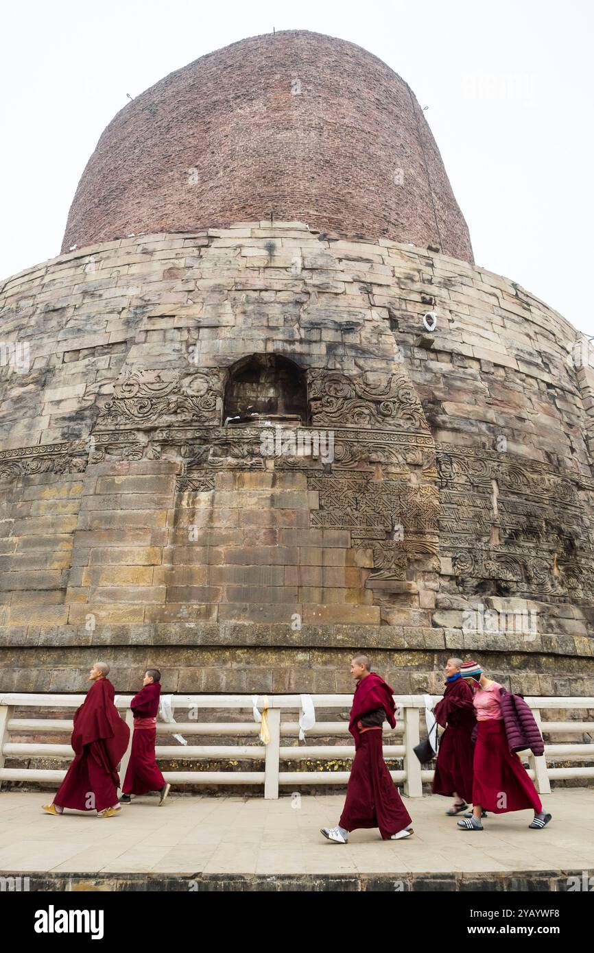 India, Varanasi, Sarnath temple, archaeological site Stock Photo - Alamy