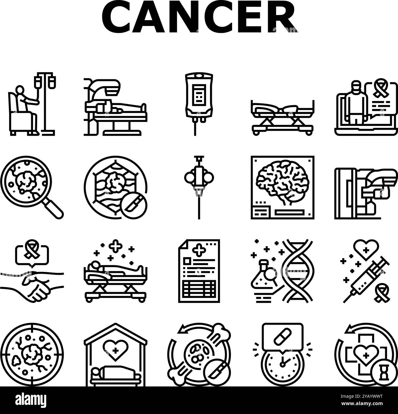 cancer treatment chemotherapy icons set vector Stock Vector Image & Art ...
