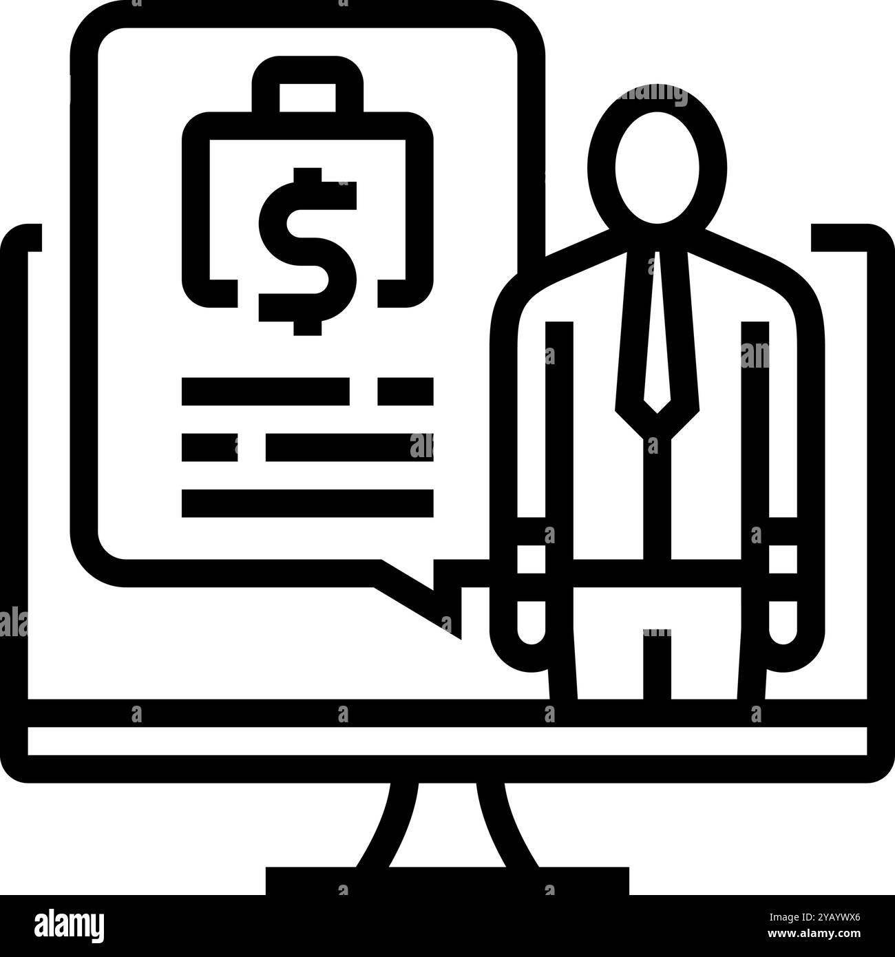 financial advisor budget planning line icon vector illustration Stock ...