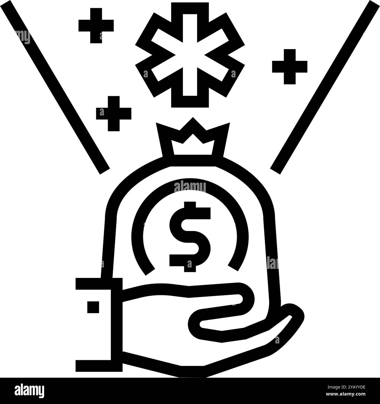 healthcare budget planning line icon vector illustration Stock Vector ...