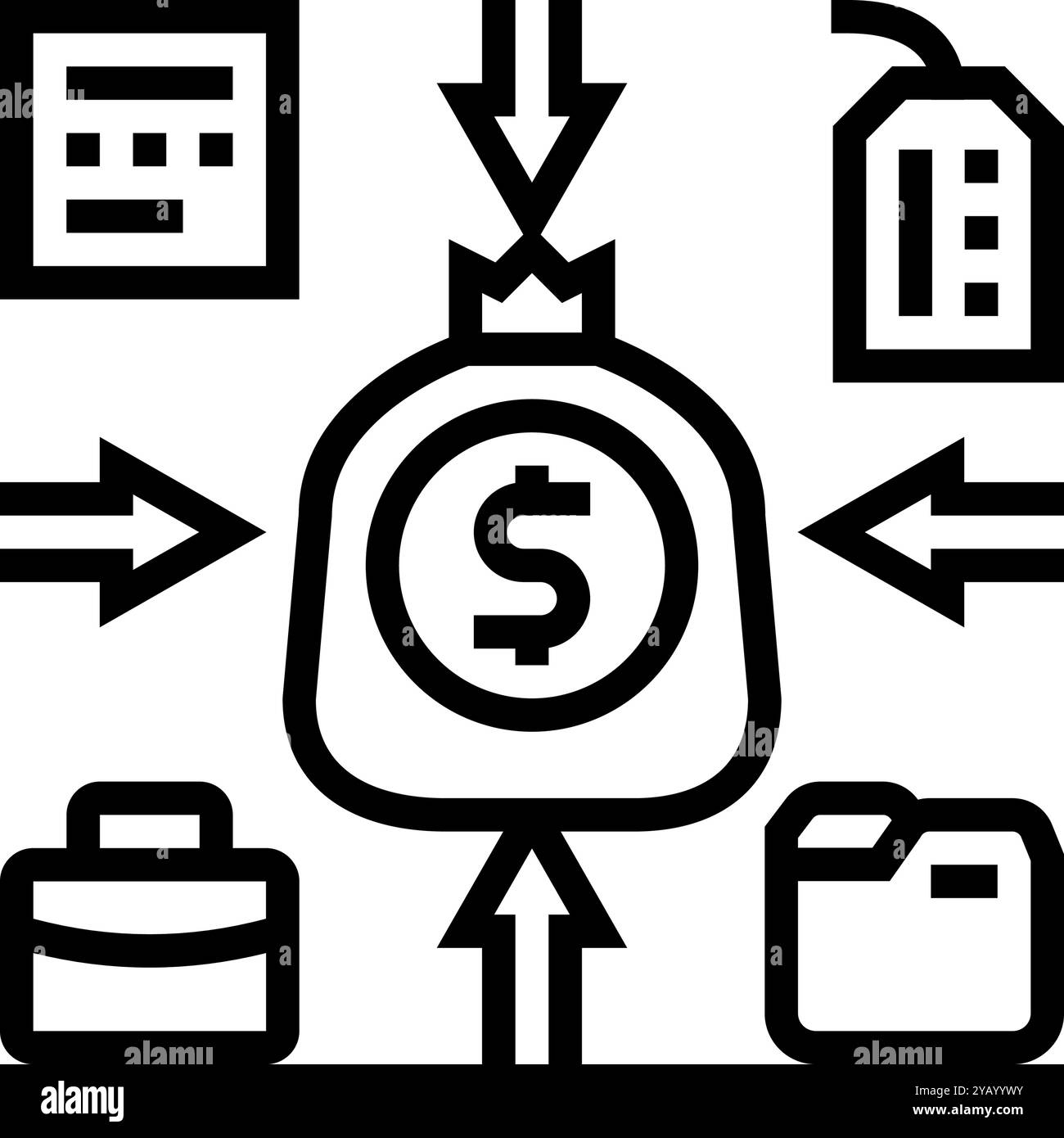 income sources budget planning line icon vector illustration Stock ...