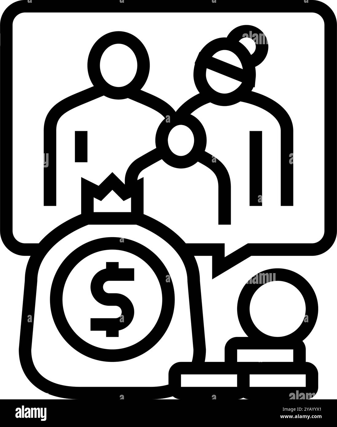 family budgeting budget planning line icon vector illustration Stock ...