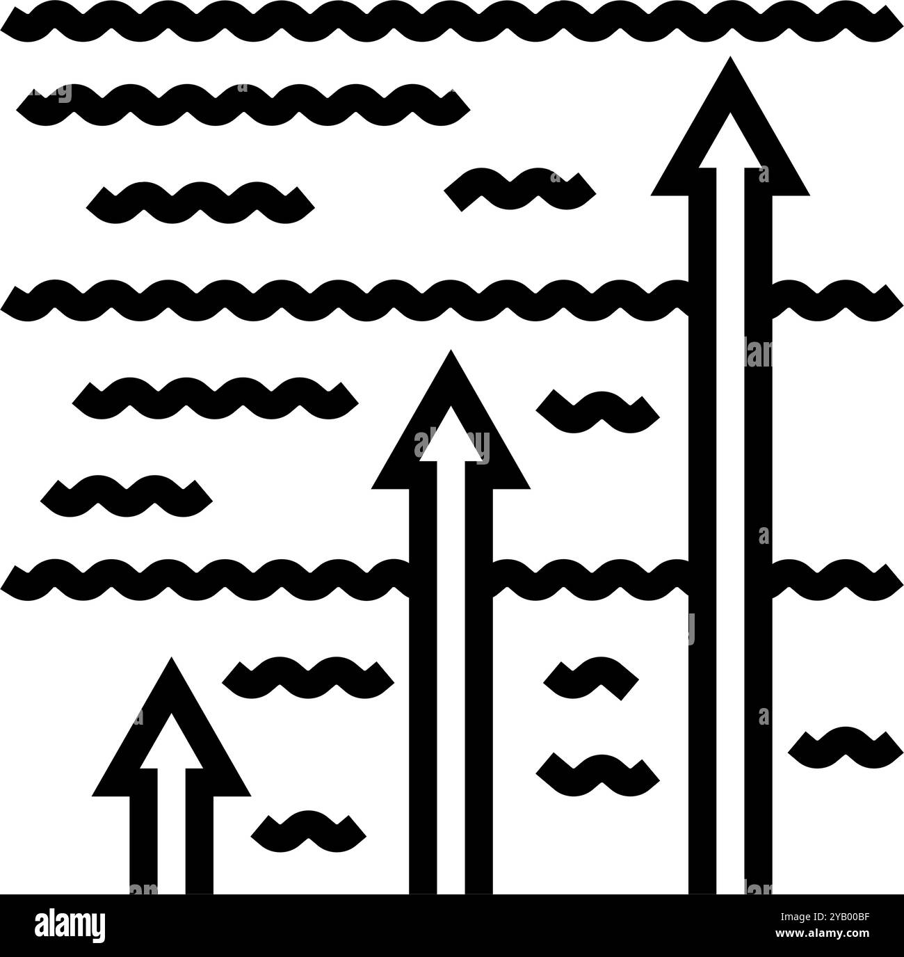 rising water disaster line icon vector illustration Stock Vector Image ...