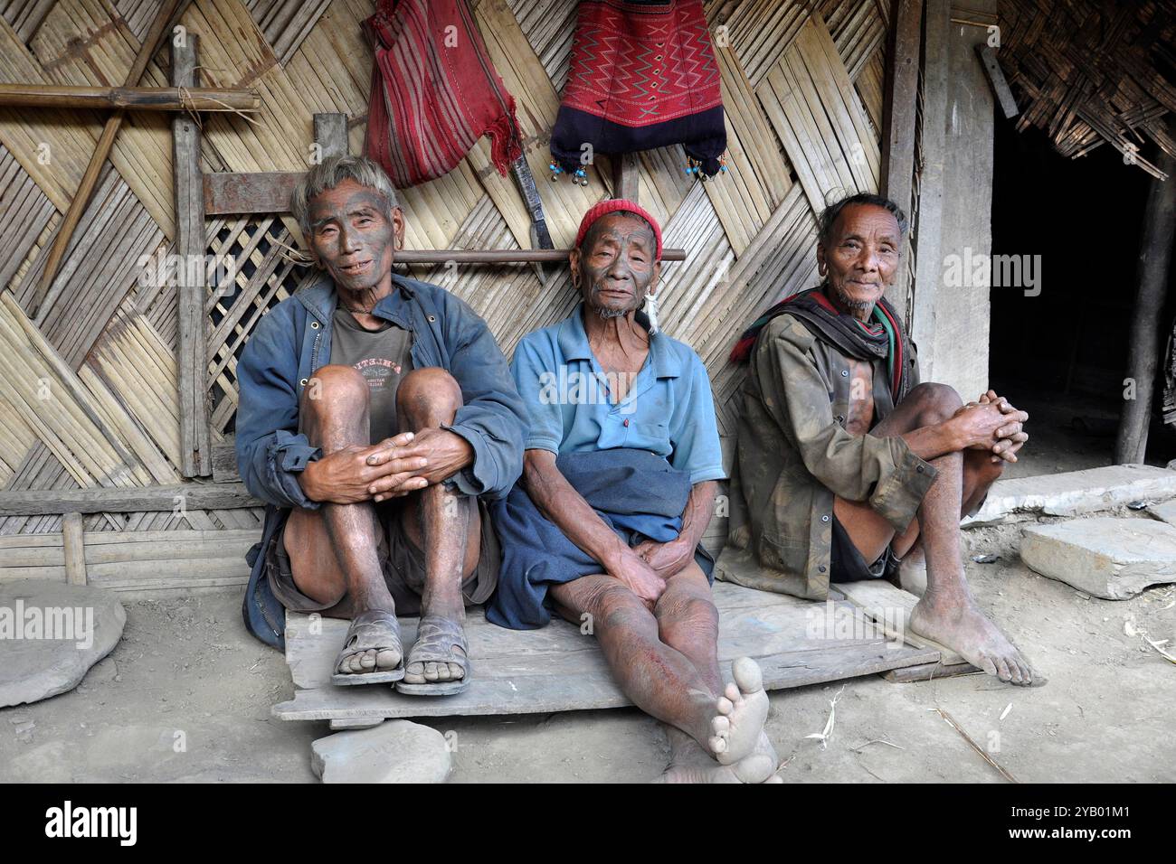 India, Arunachal Pradesh, Tirap region, Wancho tribe, daily life Stock ...