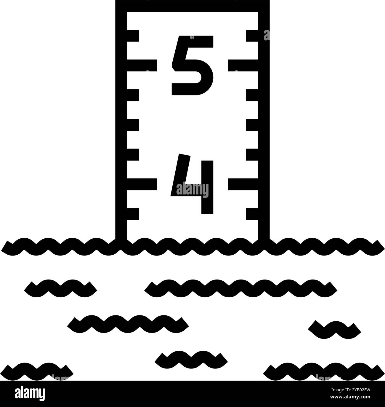 flood gauge disaster line icon vector illustration Stock Vector Image ...