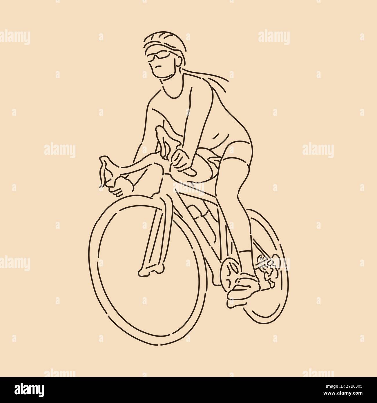 Line drawing bike person Stock Vector Images - Alamy