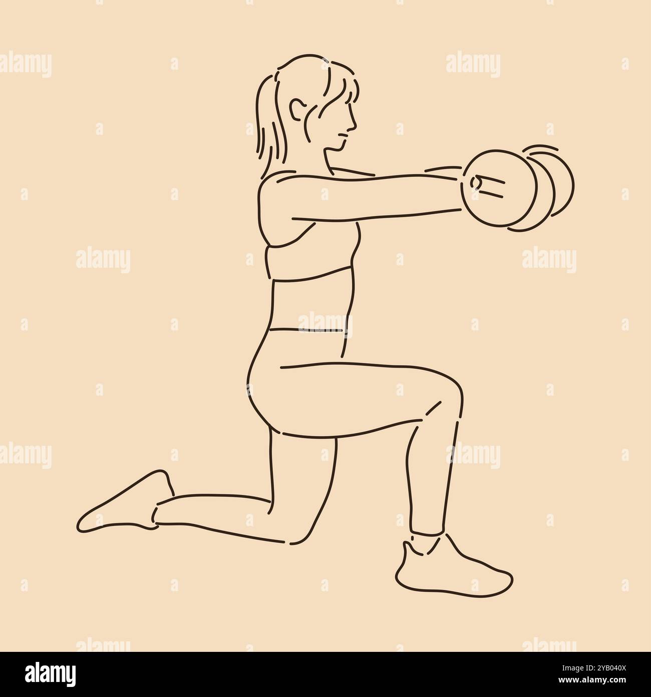 Woman chest arm exercise Stock Vector Images - Alamy