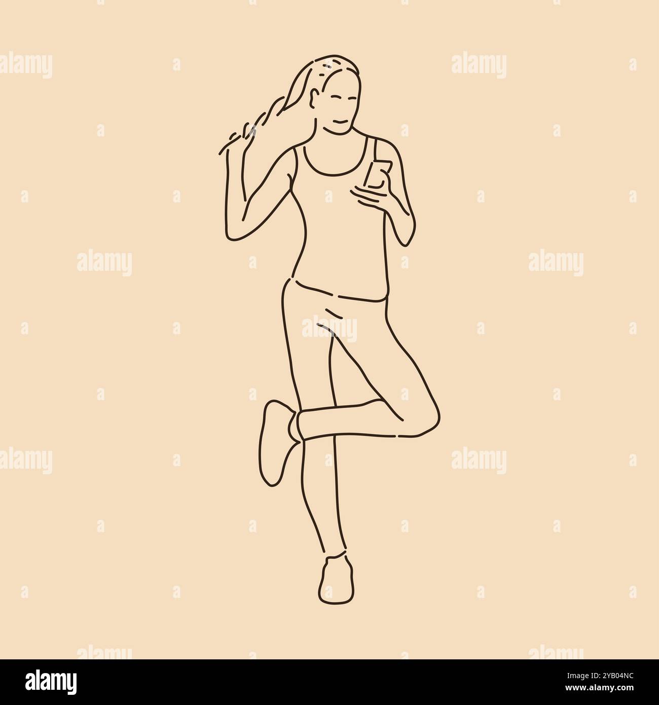 Woman holding smartphone standing Stock Vector Images - Alamy