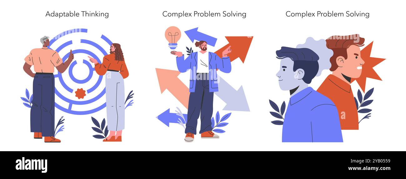 Cognitive Bias set. Illustration depicting adaptable thinking and ... Cognitive Bias set. Illustration depicting adaptable thinking and ...