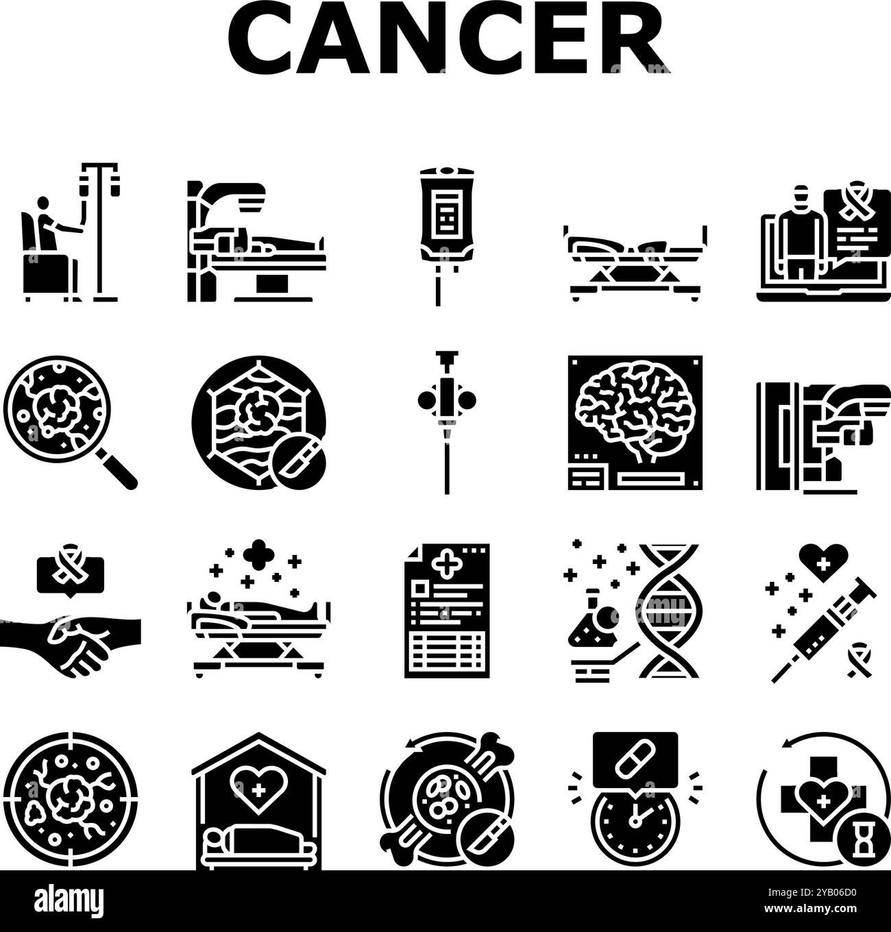 cancer treatment chemotherapy icons set vector Stock Vector Image & Art ...