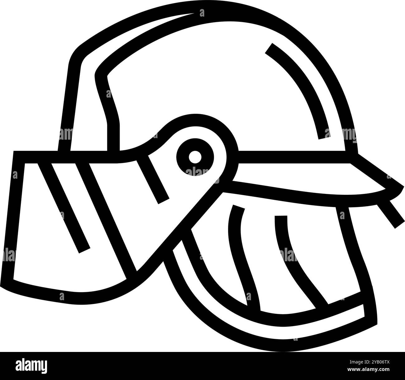 firefighter helmet wildfire disaster line icon vector illustration ...