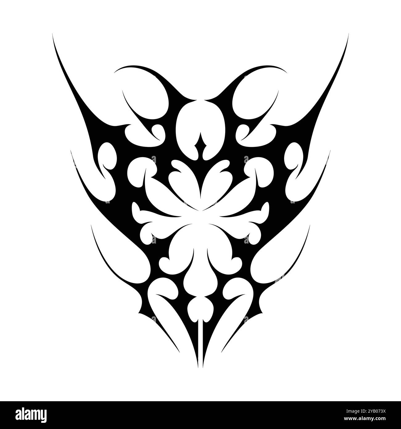 Neo tribal y2k gothic style tattoo. Cyber sigilism design. Vector ...