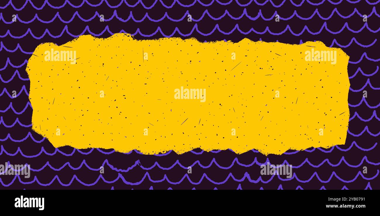 Rustic rectangle text box with grunge torn edges on a fish scale wavy ...