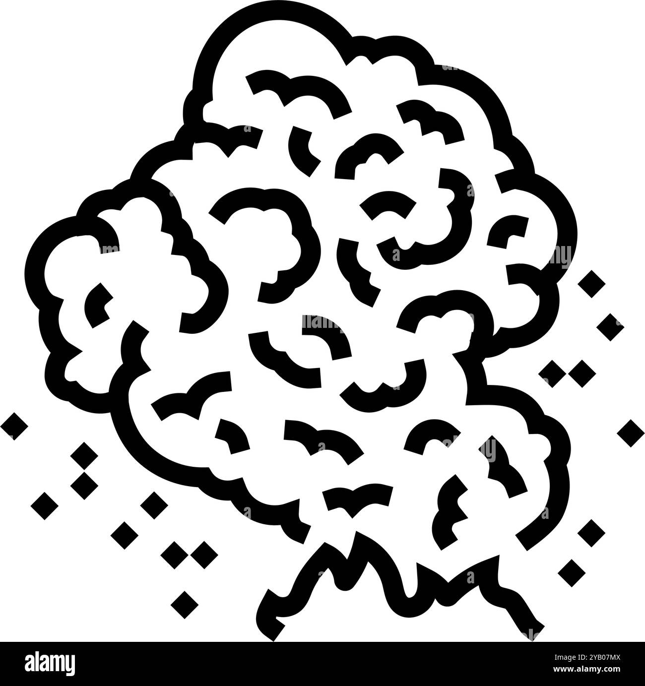 ash cloud wildfire disaster line icon vector illustration Stock Vector ...
