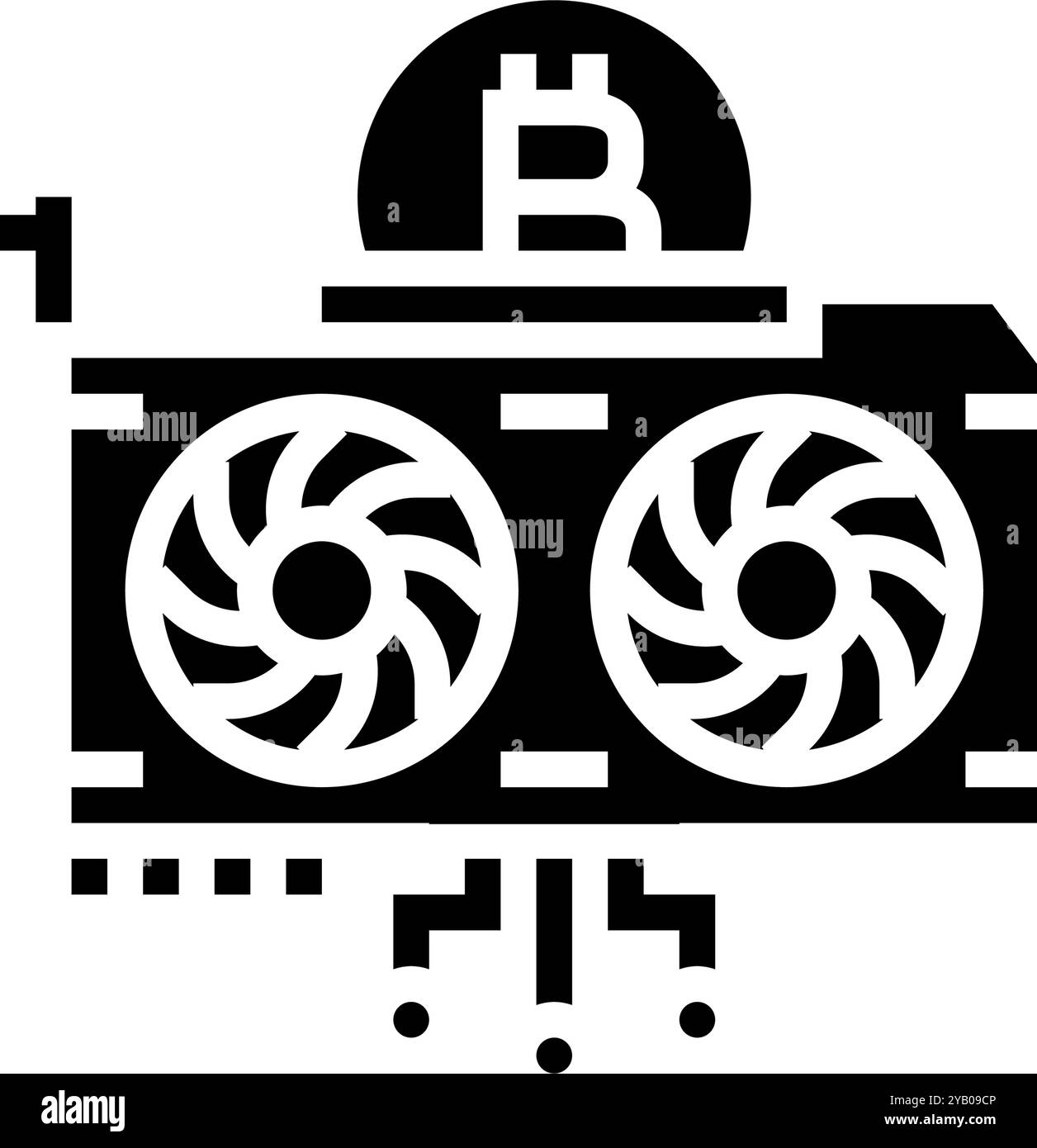 gpu cryptocurrency mining glyph icon vector illustration Stock Vector ...