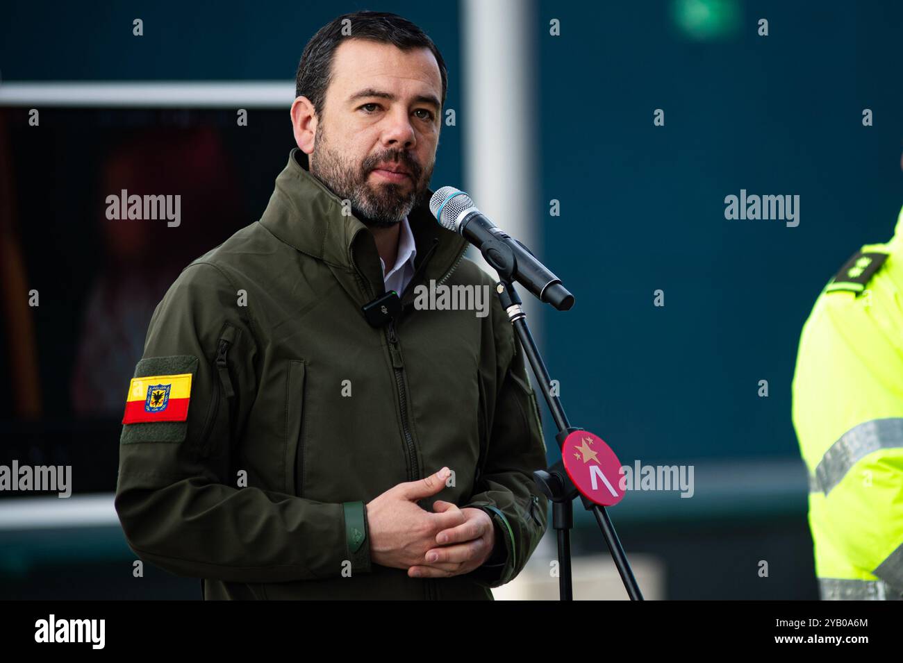Bogota's Mayor Carlos Fernando Galan gives a press conference as ...