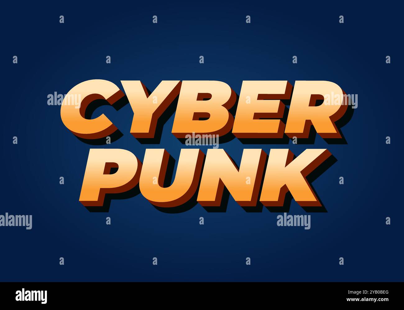Cyber punk. Text effect design in bold fonts with 3D style Stock Vector ...