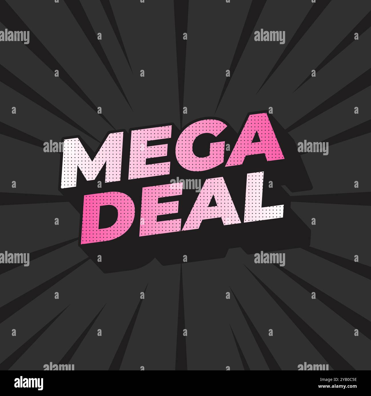 Mega deal. Text effect design in 3D look for promotional ads. Square ...
