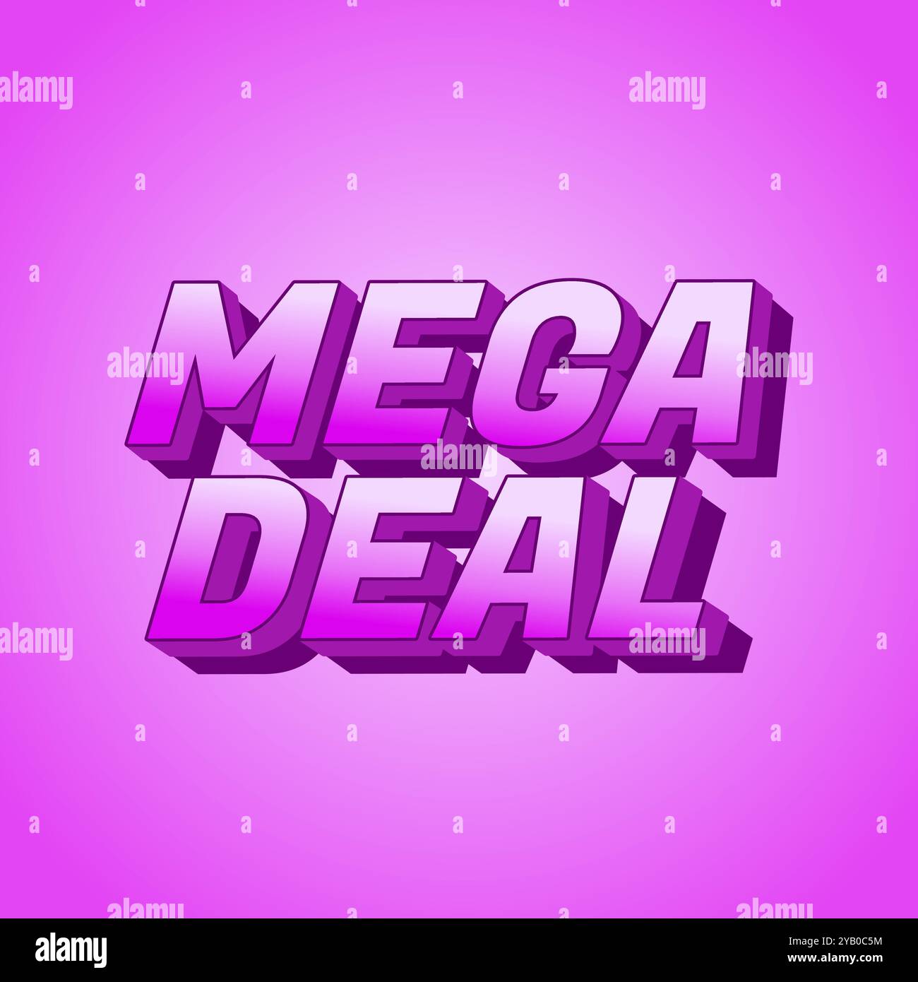 Mega deal. Text effect design in 3D look for promotional ads. Square ...