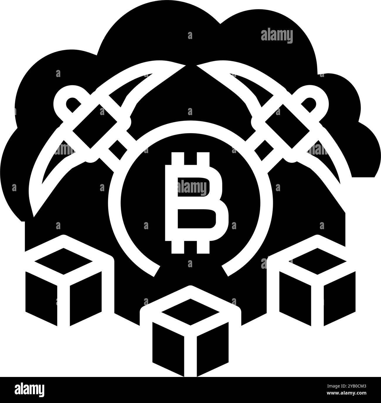 cloud cryptocurrency mining glyph icon vector illustration Stock Vector Image & Art - Alamy