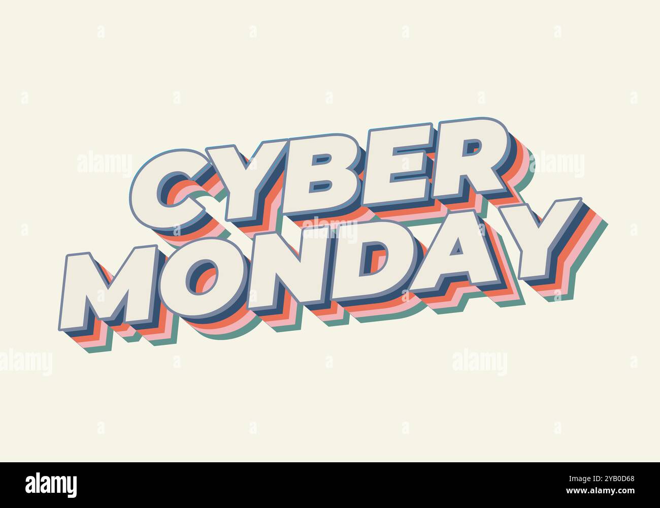 Cyber monday. Text effect design in 3D and bold fonts for digital ads ...