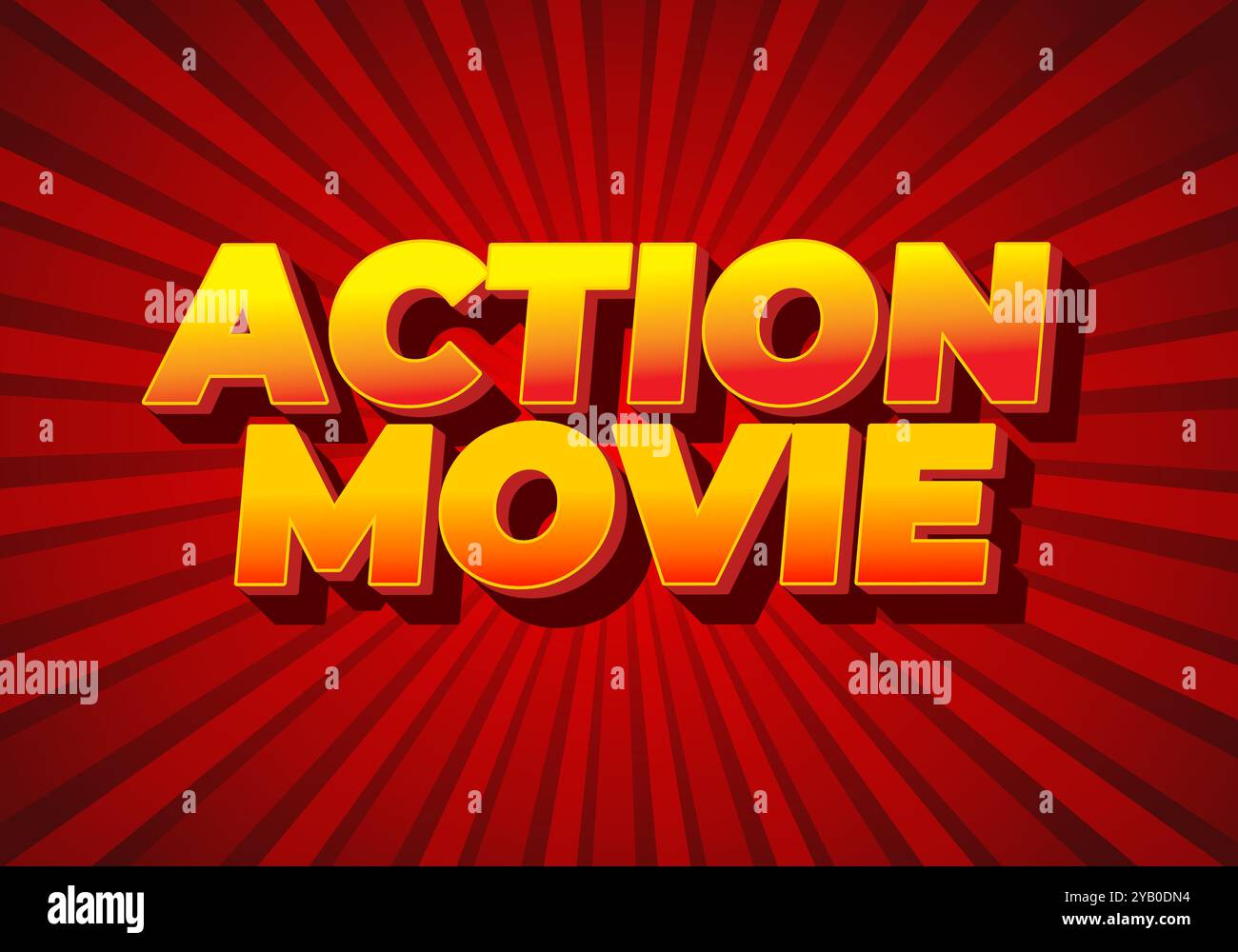 Action movie. Text effect design in 3D look with modern colors Stock ...