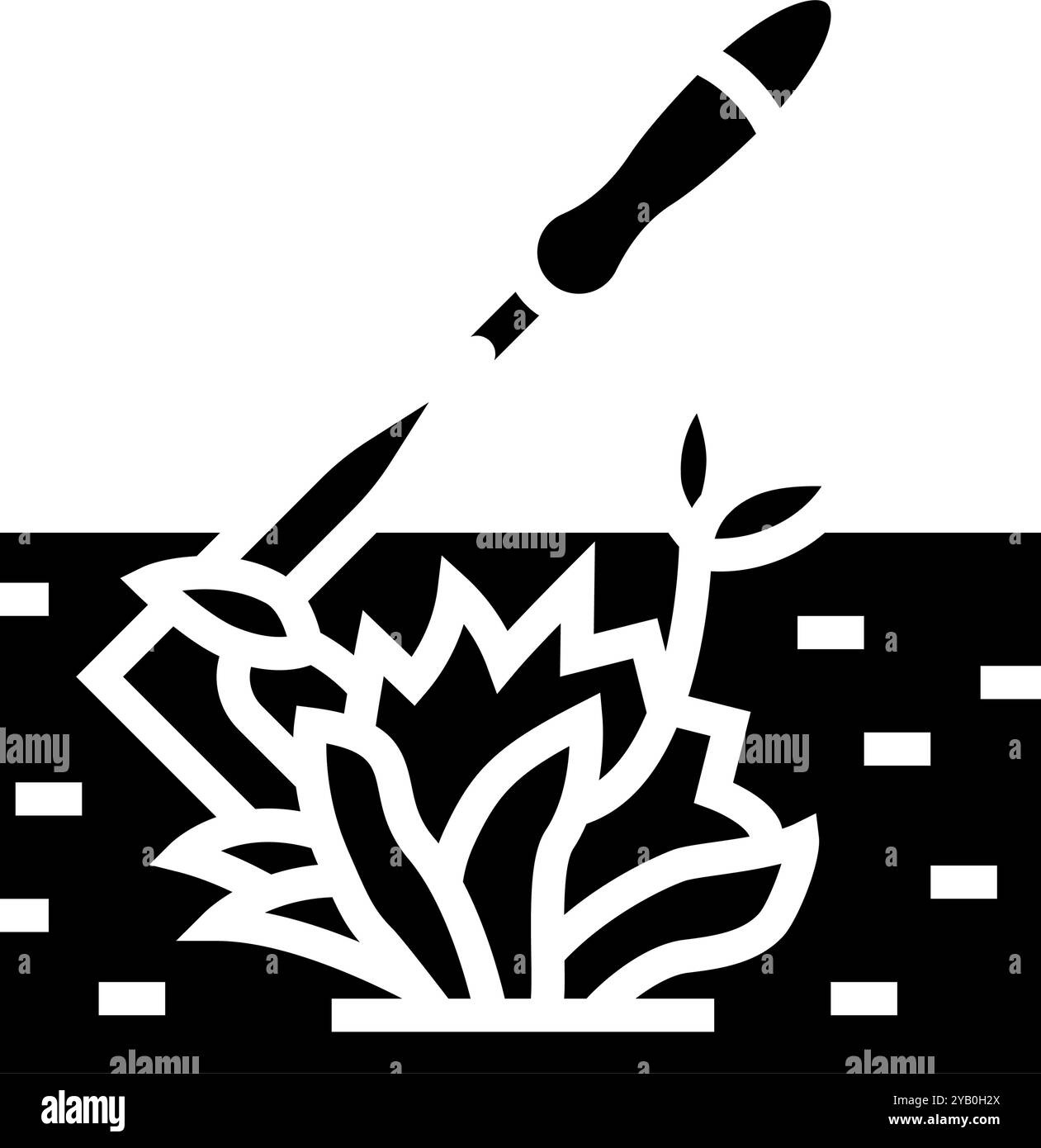 weeding garden maintenance glyph icon vector illustration Stock Vector ...