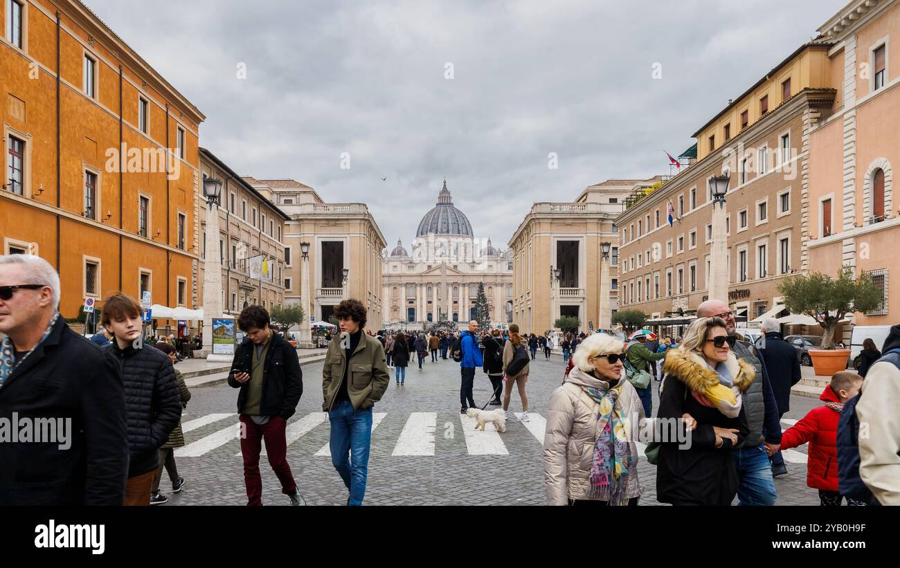 Vatican City, Vatican - December 29, 2023: View of Conciliation Street ...