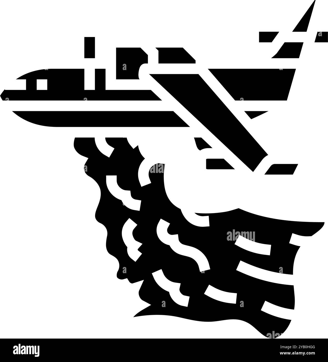 firefighting plane wildfire disaster glyph icon vector illustration ...