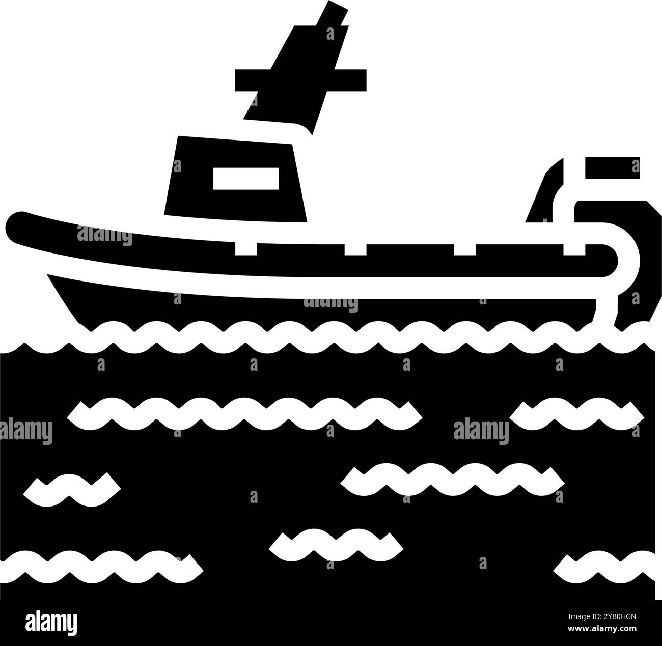 water rescue boat disaster glyph icon vector illustration Stock Vector ...