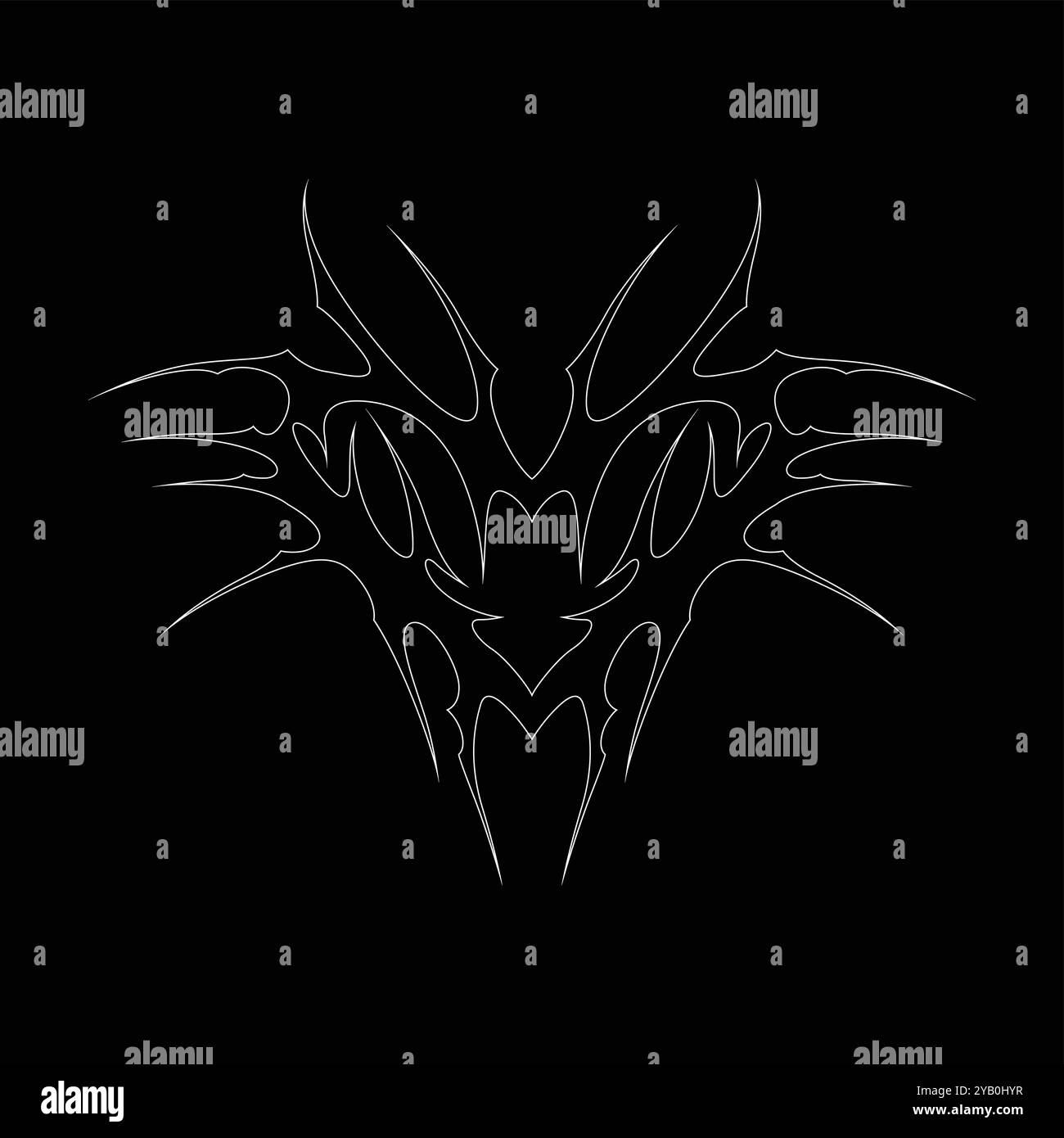 Neo tribal y2k gothic style tattoo. Cyber sigilism heart design ...