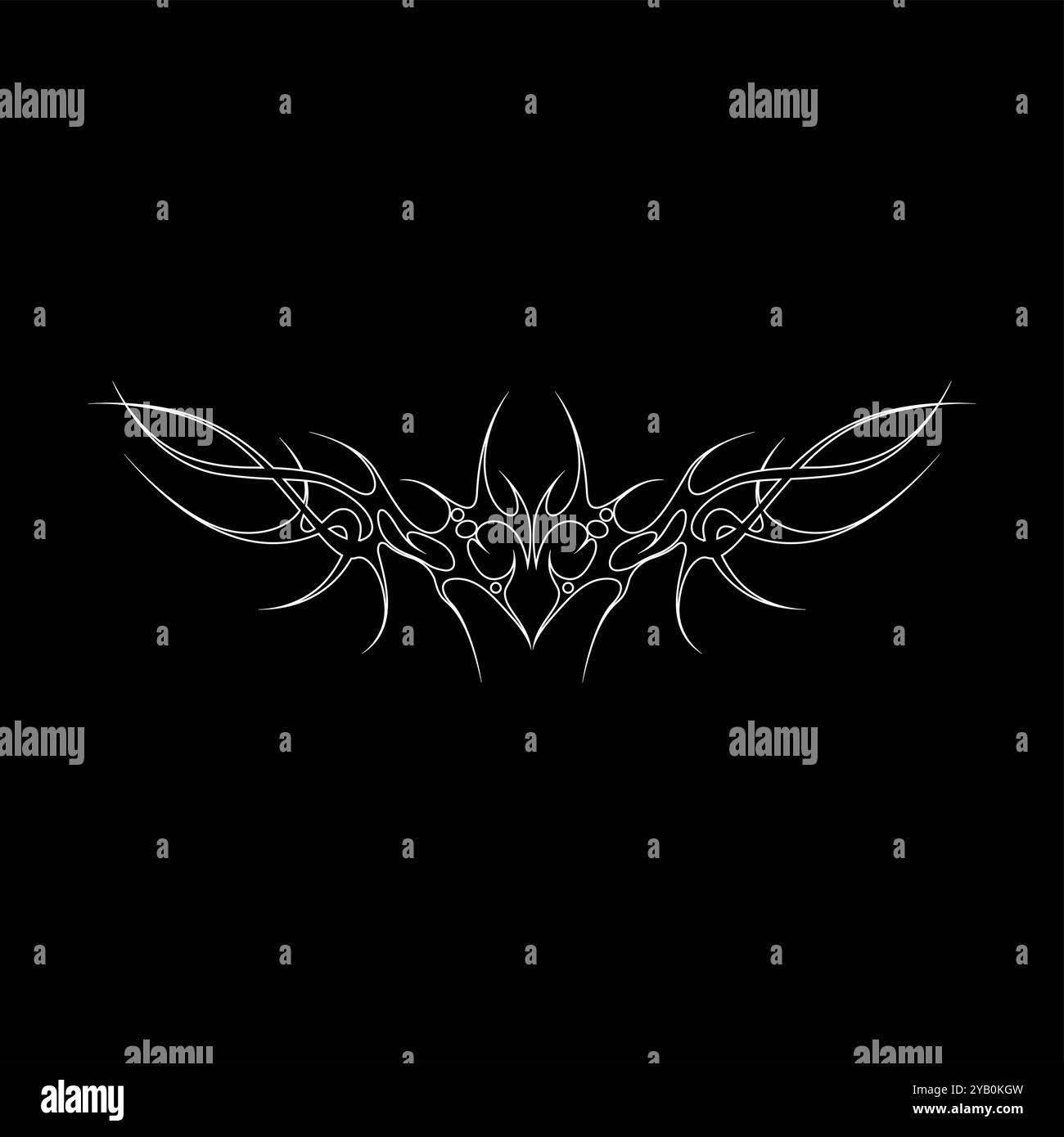 Neo tribal y2k gothic style tattoo. Cyber sigilism heart design ...