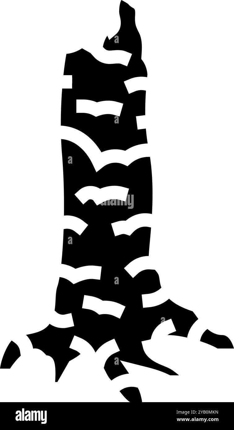 charred tree trunk wildfire disaster glyph icon vector illustration ...