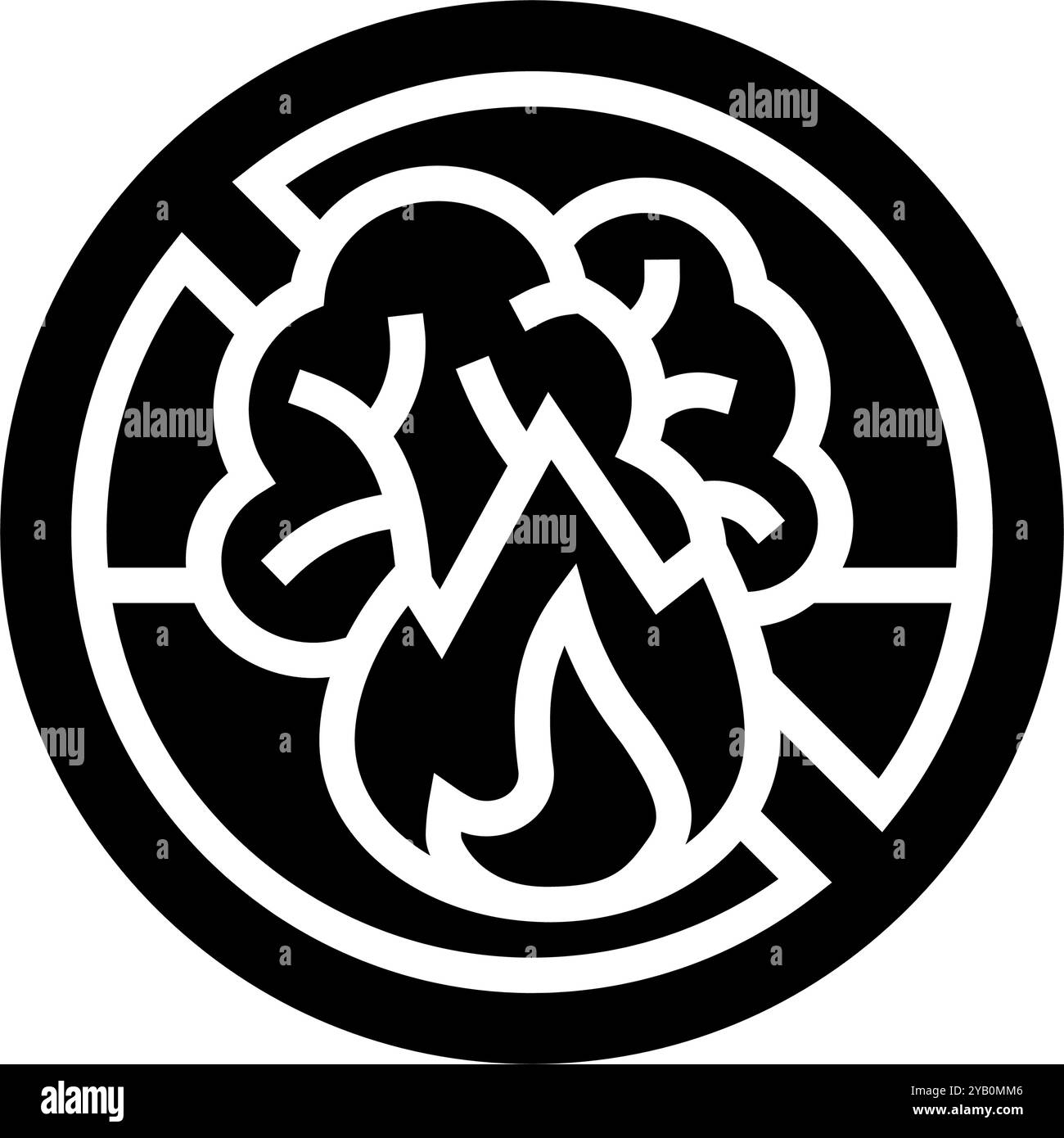 forest fire prohibited glyph icon vector illustration Stock Vector ...