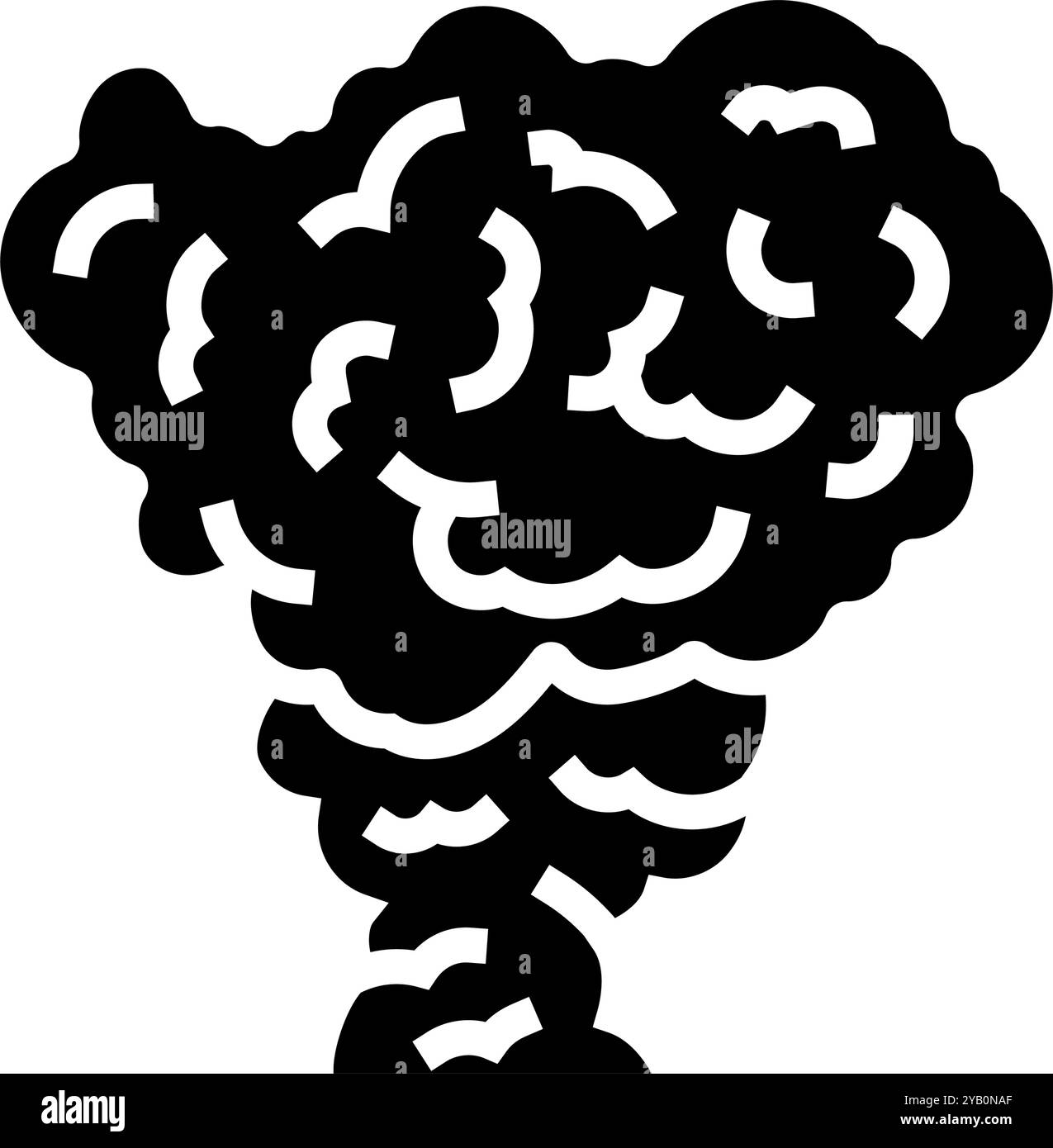 smoke cloud wildfire disaster glyph icon vector illustration Stock ...