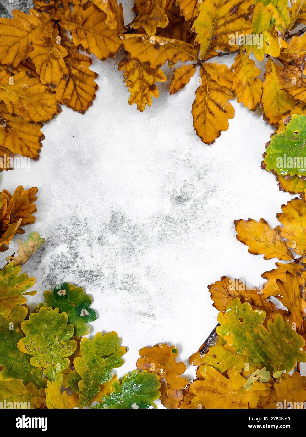 Autumn corner marble background with orange, brown, and yellow autumn ...