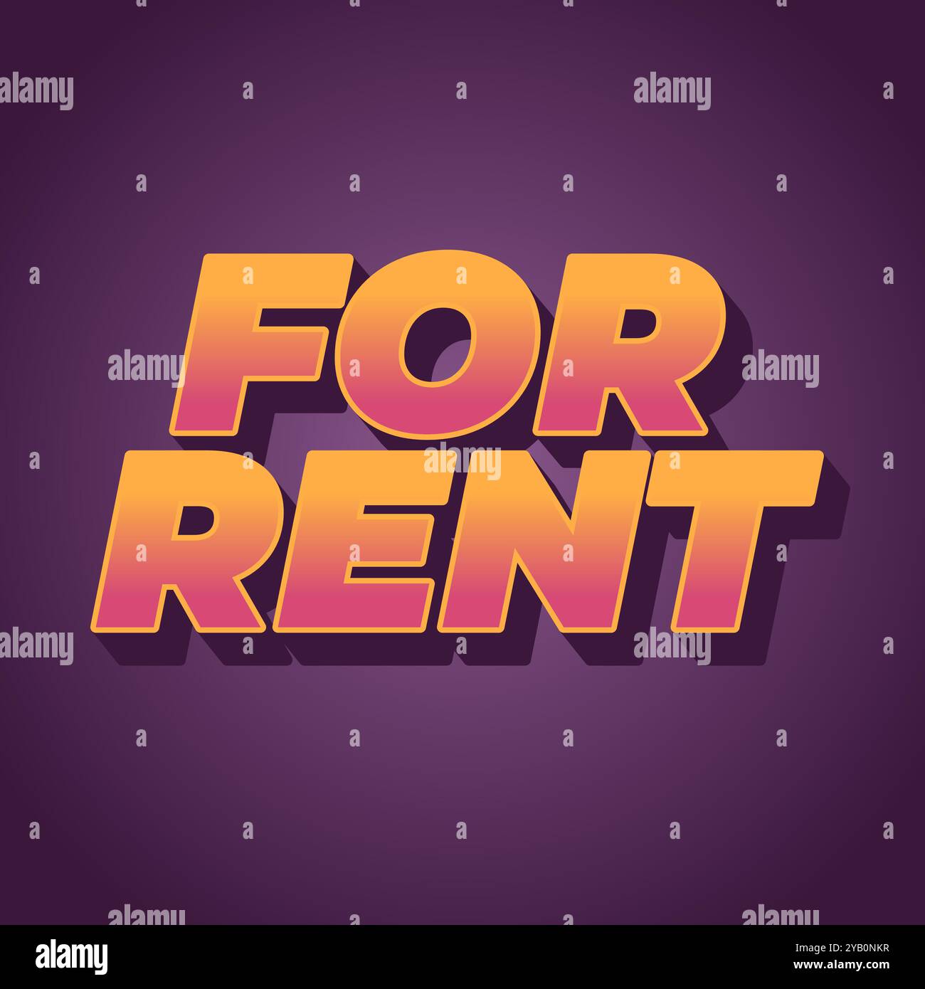 For rent. Text effect design for social media or online media. Square ...