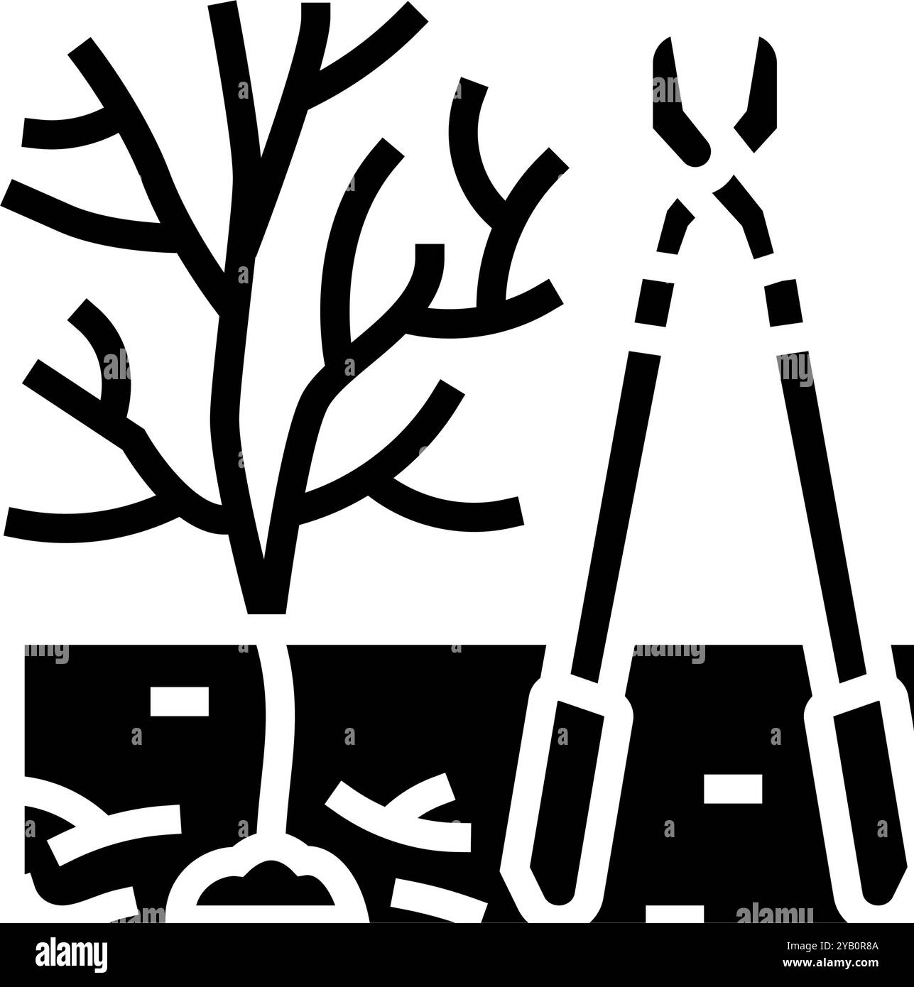 tree pruning garden maintenance glyph icon vector illustration Stock ...